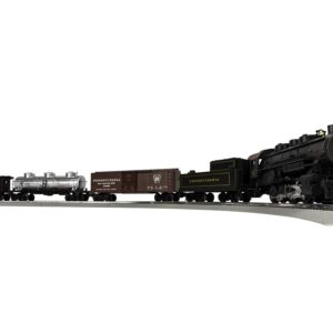 Lionel Pennsylvania Flyer LionChief 0-8-0 Freight Set with Bluetooth Capability, Electric O Gauge Model Train Set with Remote