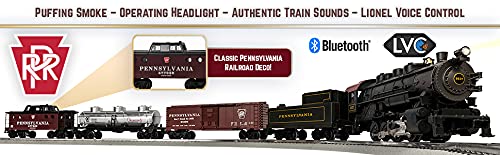 Lionel Pennsylvania Flyer LionChief 0-8-0 Freight Set with Bluetooth Capability, Electric O Gauge Model Train Set with Remote