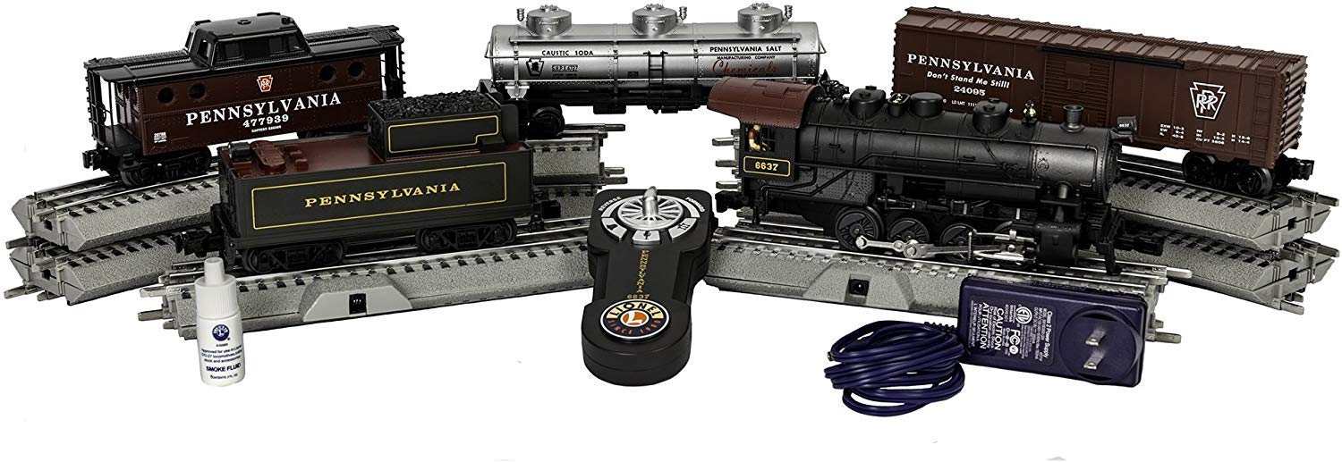 Lionel Pennsylvania Flyer LionChief 0-8-0 Freight Set with Bluetooth Capability, Electric O Gauge Model Train Set with Remote