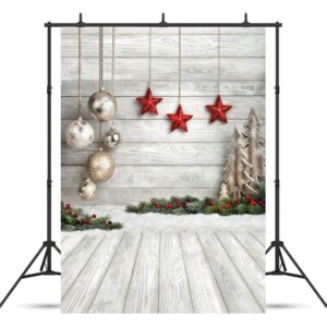 sjoloon christmas backdrop balls white wood floor photography backdrop christmas backdrops for photography photo backdrops studio background 10383(5x7ft)