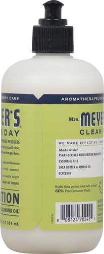 Mrs. Meyer's Clean Day Hand Lotion, Long-Lasting, Non-Greasy Moisturizer, Cruelty Free Formula, Lemon Verbena Scent, 12 oz