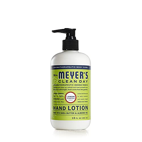 Mrs. Meyer's Clean Day Hand Lotion, Long-Lasting, Non-Greasy Moisturizer, Cruelty Free Formula, Lemon Verbena Scent, 12 oz