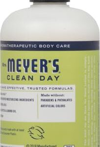 Mrs. Meyer's Clean Day Hand Lotion, Long-Lasting, Non-Greasy Moisturizer, Cruelty Free Formula, Lemon Verbena Scent, 12 oz