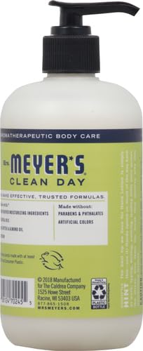 Mrs. Meyer's Clean Day Hand Lotion, Long-Lasting, Non-Greasy Moisturizer, Cruelty Free Formula, Lemon Verbena Scent, 12 oz