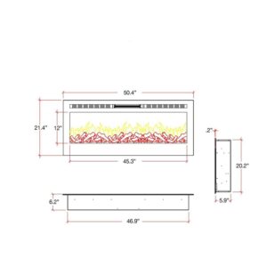 Regal Flame Fusion 50Ó Log Built-in Ventless Recessed Wall Mounted Electric Fireplace Better Than Wood Fireplaces, Gas Logs, Inserts, Log Sets, Gas, Space Heaters, Propane