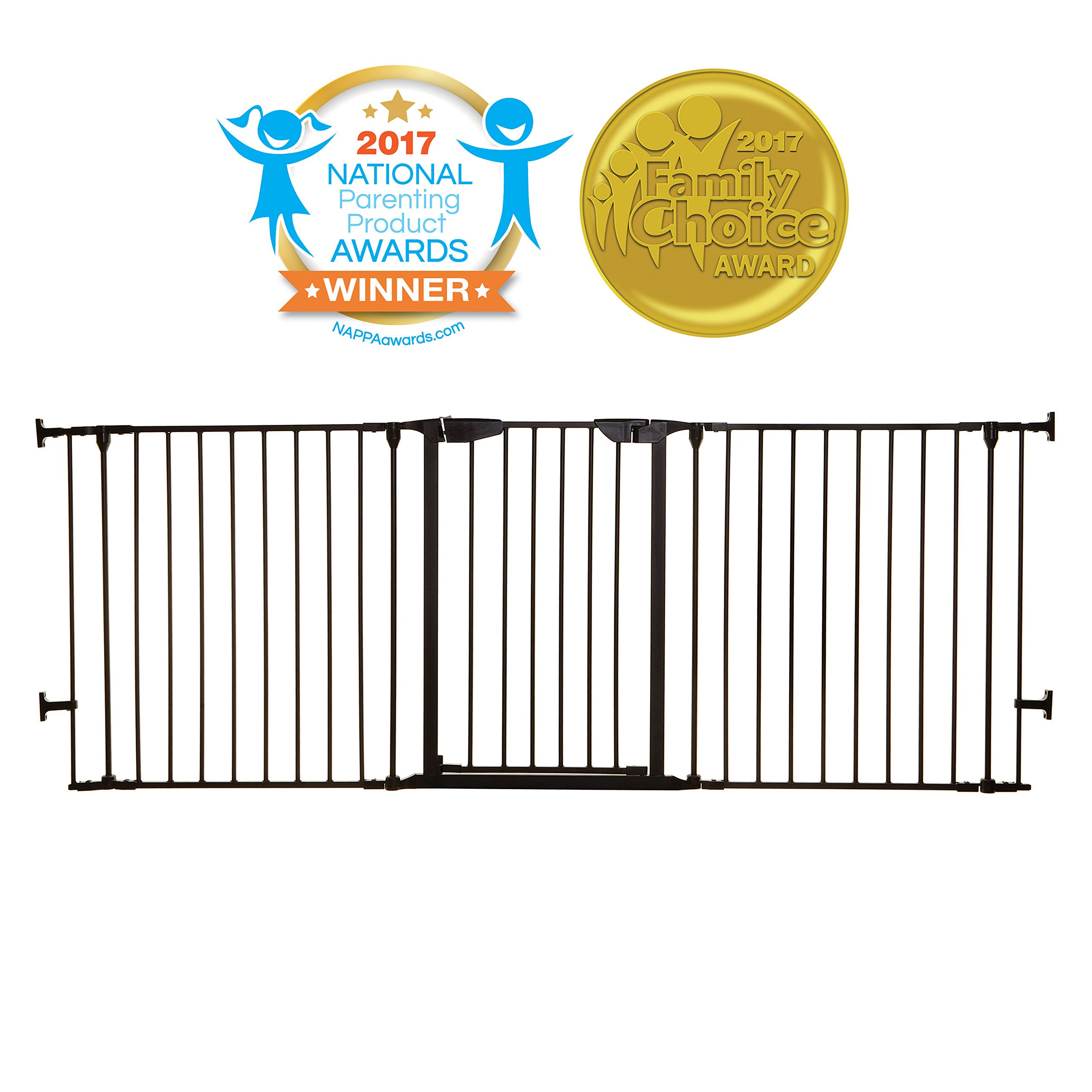 Dreambaby Newport Adapta Baby Gate - Use at Top or Bottom of Stairs - for Straight, Angled or Irregular Shaped Openings (Black)