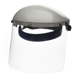 sellstrom advantage series face shield - clear window with standard binding - comfortable ratcheting headgear, ansi z87.1+ (s30120)