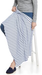 coolibar upf 50+ savannah sun blanket - sun protective (one size- white/navy stripe)