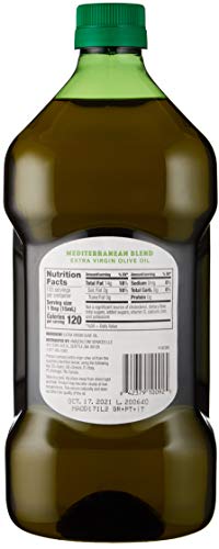 Amazon Fresh, Mediterranean Blend Extra Virgin Olive Oil, 2 Qt (2L)