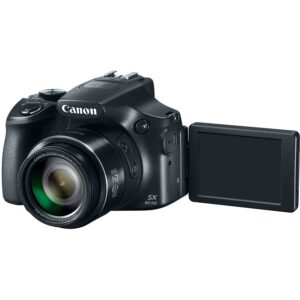 Canon Powershot SX60 16.1MP Digital Camera 65x Optical Zoom Lens 3-inch LCD Tilt Screen (Black) (Renewed)