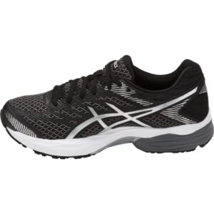 asics women's womens gel-flux 4 athletic shoe, black/silver/carbon, 5.5 medium us