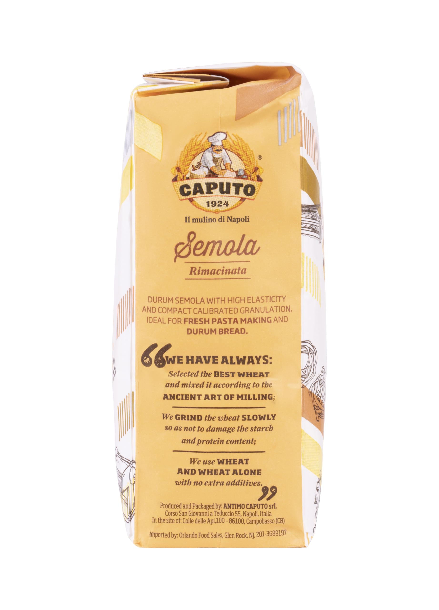 Antimo Caputo Semolina Flour 2.2 LB (Pack of 2) Bulk Italian Durum Semola Flour - All Natural Dough for Fresh Pasta