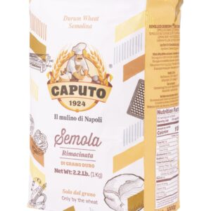 Antimo Caputo Semolina Flour 2.2 LB (Pack of 2) Bulk Italian Durum Semola Flour - All Natural Dough for Fresh Pasta