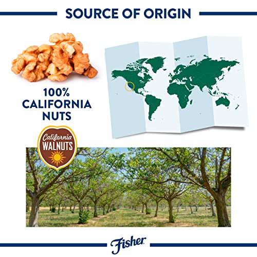 Fisher Chef's Naturals Walnut Halves & Pieces 2 lb, 100% California Unsalted Walnuts for Baking & Cooking, Snack Topping, Great with Yogurt & Cereal, Vegan Protein, Keto Snack, Gluten Free