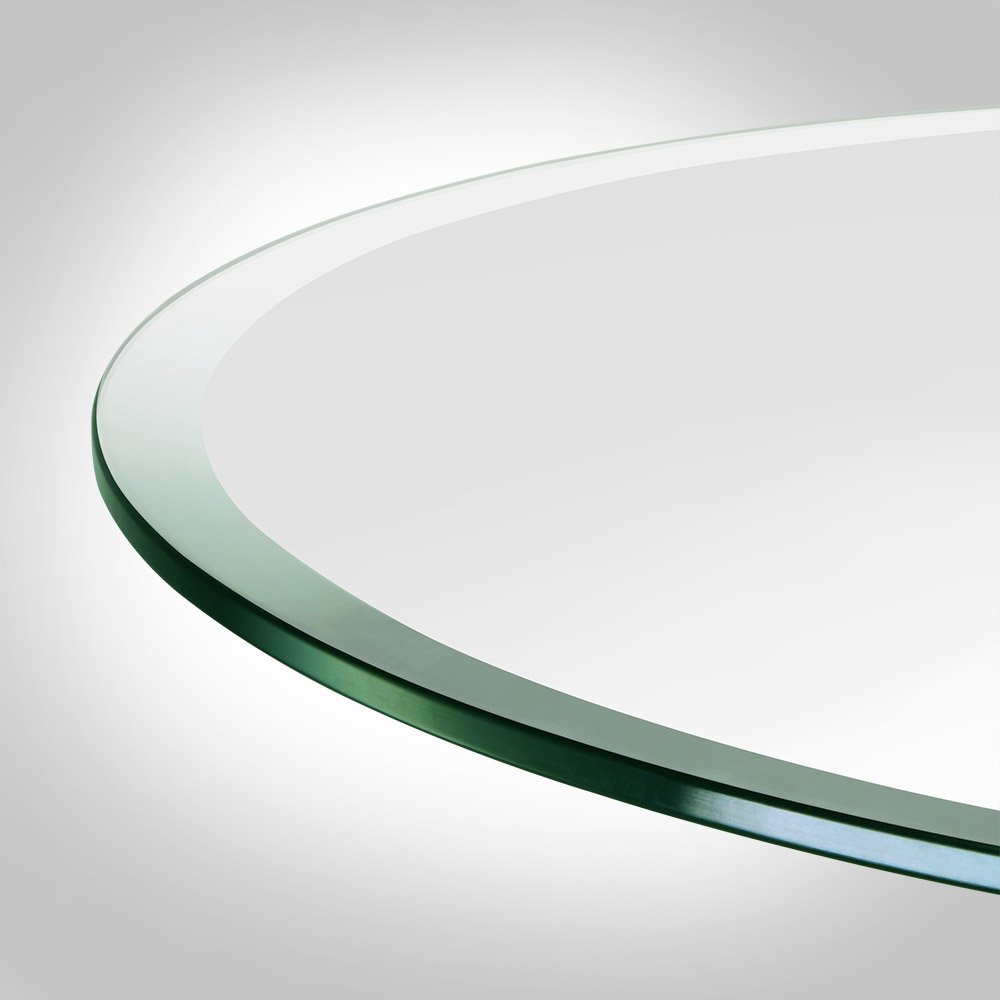 Dulles Glass 24" Round Glass Table Top - Tempered- 1/2" Thick - Bevel Polished Glass