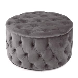 christopher knight home zelfa velvet ottoman, grey