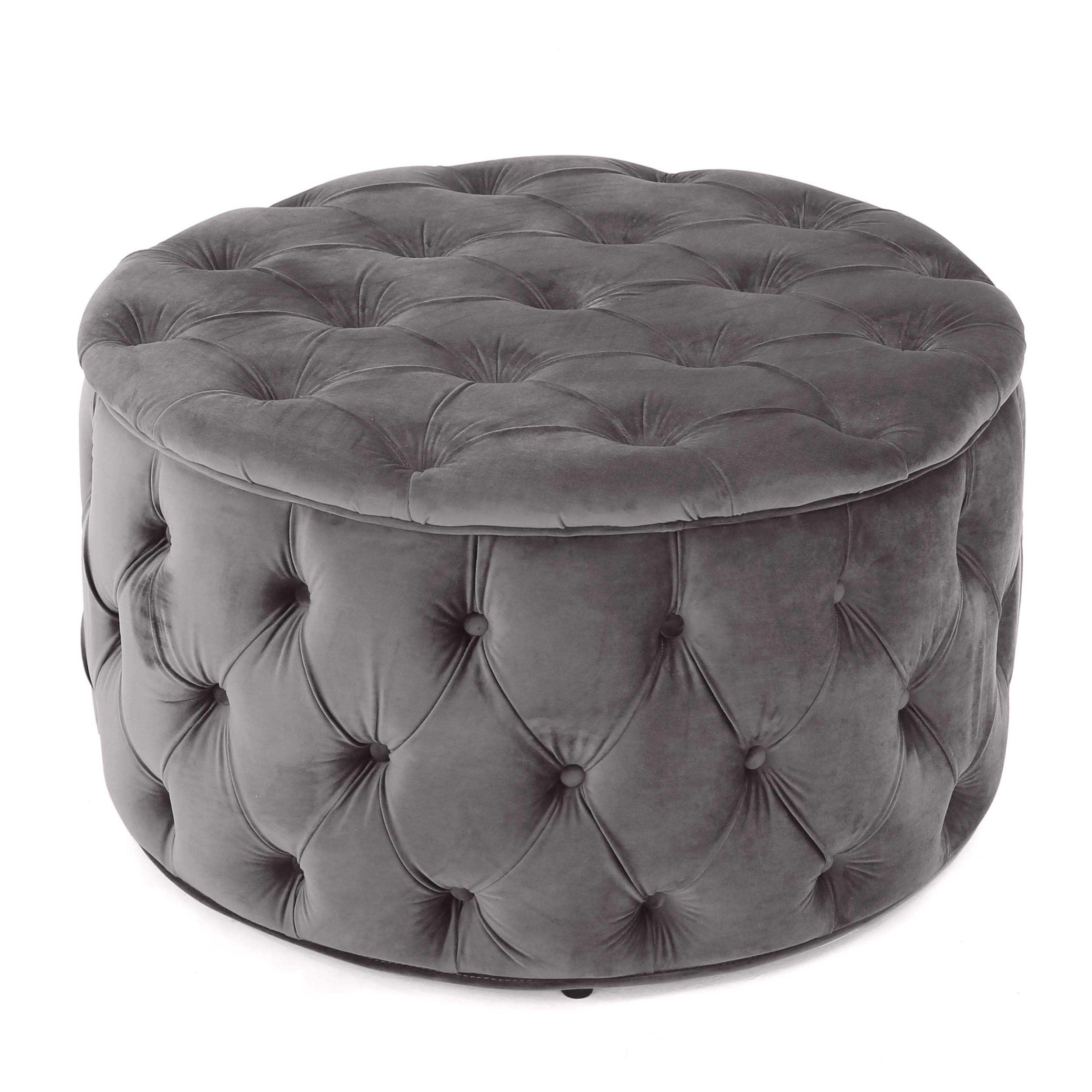 Christopher Knight Home Zelfa Velvet Ottoman, Grey