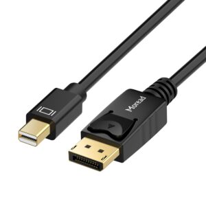 moread mini displayport to displayport cable, 6 feet, gold-plated displayport to mini displayport (4k@60hz, 2k@144hz) mini dp to dp display cable - black