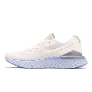 nike women's epic react flyknit 2 running shoe sail/aluminum/metallic silver/sail 8 m us