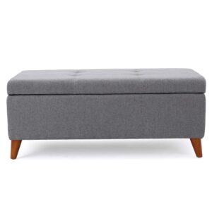 christopher knight home harper fabric storage ottoman, grey dimensions: 19.25”d x 38.00”w x 16.25”h