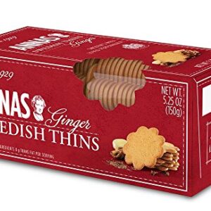 Annas Thins - Ginger Pepparkakor - 5.25 Ounce (Pack of 12) non GMO + Vegan