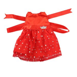 18 inch Girl Doll Clothes and Accessories - Beautiful Red Dress with Dots Outfit for 18 Inch Dolls