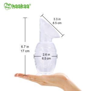 Haakaa 4oz/100ml Silicone Breast Pump with Suction Base 100% Food Grade Silicone BPA PVC and Phthalate Free