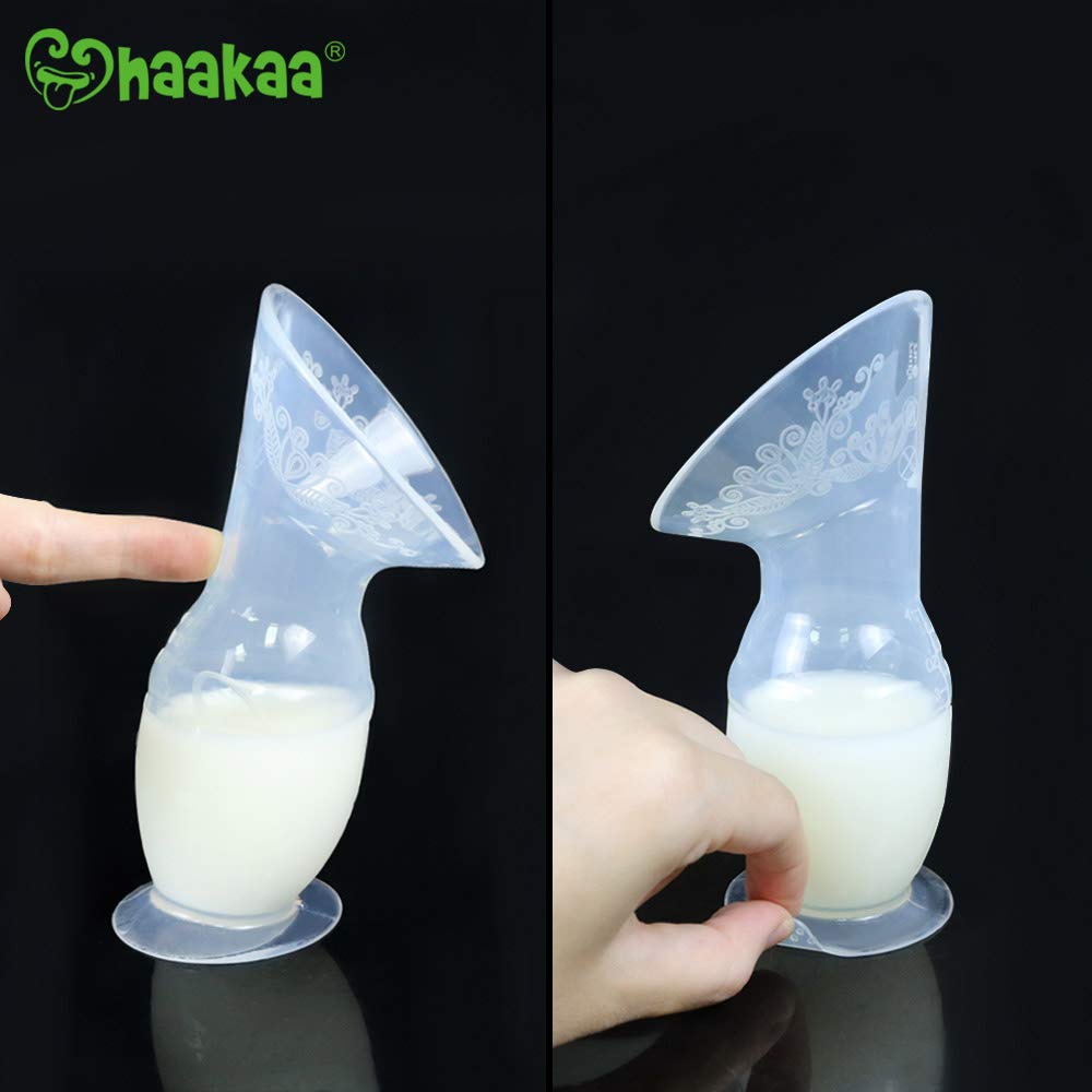 Haakaa 4oz/100ml Silicone Breast Pump with Suction Base 100% Food Grade Silicone BPA PVC and Phthalate Free