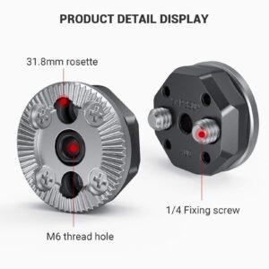 SMALLRIG Standard Rosette Bolt-On Mount (M6 Thread, 31.8 Diameter) for Camera Cage and Accessories - 1939