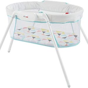 Fisher-Price Stow 'n Go Bassinet Windmill, portable baby cradle with soothing features for infants and newborns