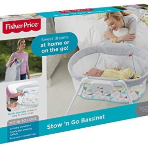 Fisher-Price Stow 'n Go Bassinet Windmill, portable baby cradle with soothing features for infants and newborns