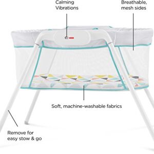 Fisher-Price Stow 'n Go Bassinet Windmill, portable baby cradle with soothing features for infants and newborns