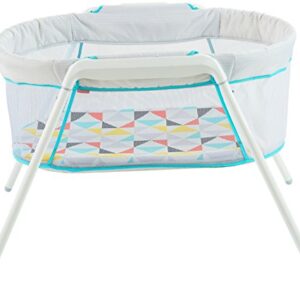 Fisher-Price Stow 'n Go Bassinet Windmill, portable baby cradle with soothing features for infants and newborns