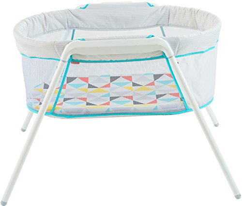 Fisher-Price Stow 'n Go Bassinet Windmill, portable baby cradle with soothing features for infants and newborns