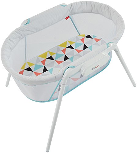 Fisher-Price Stow 'n Go Bassinet Windmill, portable baby cradle with soothing features for infants and newborns