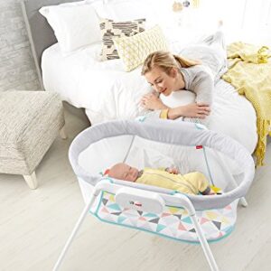 Fisher-Price Stow 'n Go Bassinet Windmill, portable baby cradle with soothing features for infants and newborns