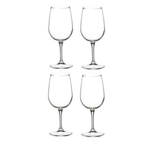 Bormioli Rocco Spazio Medium Wine Glass, 14 1/4 Ounce, Set of 4 Glassware Set, Clear