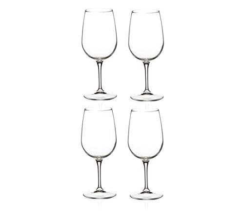 Bormioli Rocco Spazio Medium Wine Glass, 14 1/4 Ounce, Set of 4 Glassware Set, Clear