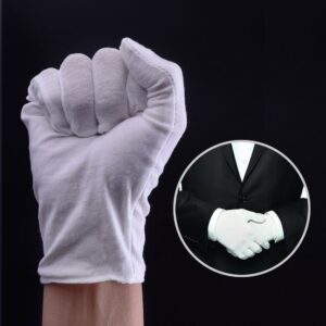 Zealor White Gloves, 12 Pairs Soft Cotton Gloves, Coin Jewelry Silver Inspection Gloves, Stretchable Lining Glove, Medium Size