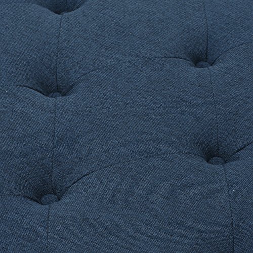 Christopher Knight Home Bordeaux Fabric Ottoman, Dark Blue Dimensions: 40.50”D x 40.50”W x 16.90”H