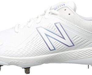 New Balance Women's Fuse V1 Metal Softball Shoe, White, 8 B US