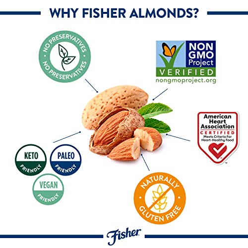 Fisher Chef's Naturals Unsalted Sliced Almonds 24oz (Pack of 1), Raw Nuts Perfect for Cooking, Baking & Snacking, Vegan Protein, Keto Snack, Gluten Free