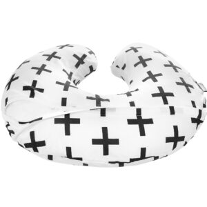 Mila Millie Premium Quality Nursing Pillow Cover Nordic Swiss Black Cross Unisex Design Slipcover - 100% Cotton Hypoallergenic - Great for Breastfeeding Mothers - Fits Boppy Pillow