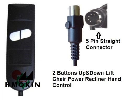 HMOKIN UP/Down 2B 5PIN Wand Hand Controller for Okin Lift Chair Remote handset or Limoss Pride Power Recliner Hand Control