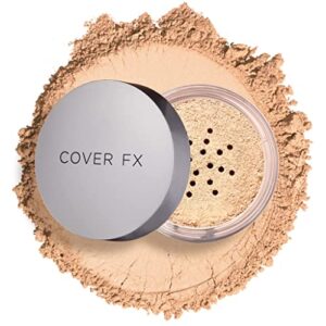 cover fx perfect setting powder - shade light - loose makeup finishing powder - mattify skin and lock in makeup - blurs fine lines - full size