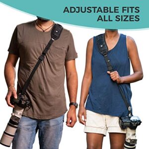 HiiGuy Camera Strap, Adjustable Padded Sling for All SLR and DSLR Cameras, Neck and Shoulder Strap, 32 Inches Long, with Screw Mount, Safety Tether