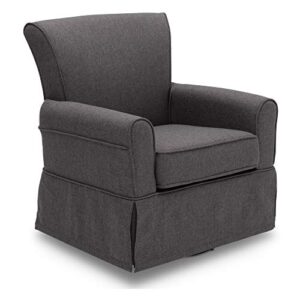 delta children upholstered glider swivel rocker chair, charcoal