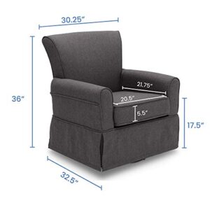 Delta Children Upholstered Glider Swivel Rocker Chair, Charcoal