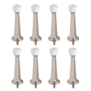 Liberty Premium Door Stoppers Metal Solid Rigid Door Stop Brushed 3" (Satin Nickel, 8 Pack)