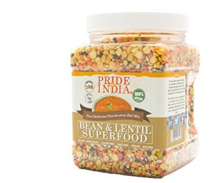 pride of india - indian bean & lentil superfood - five delicious panchratna dal mix, 1.5 pound jar